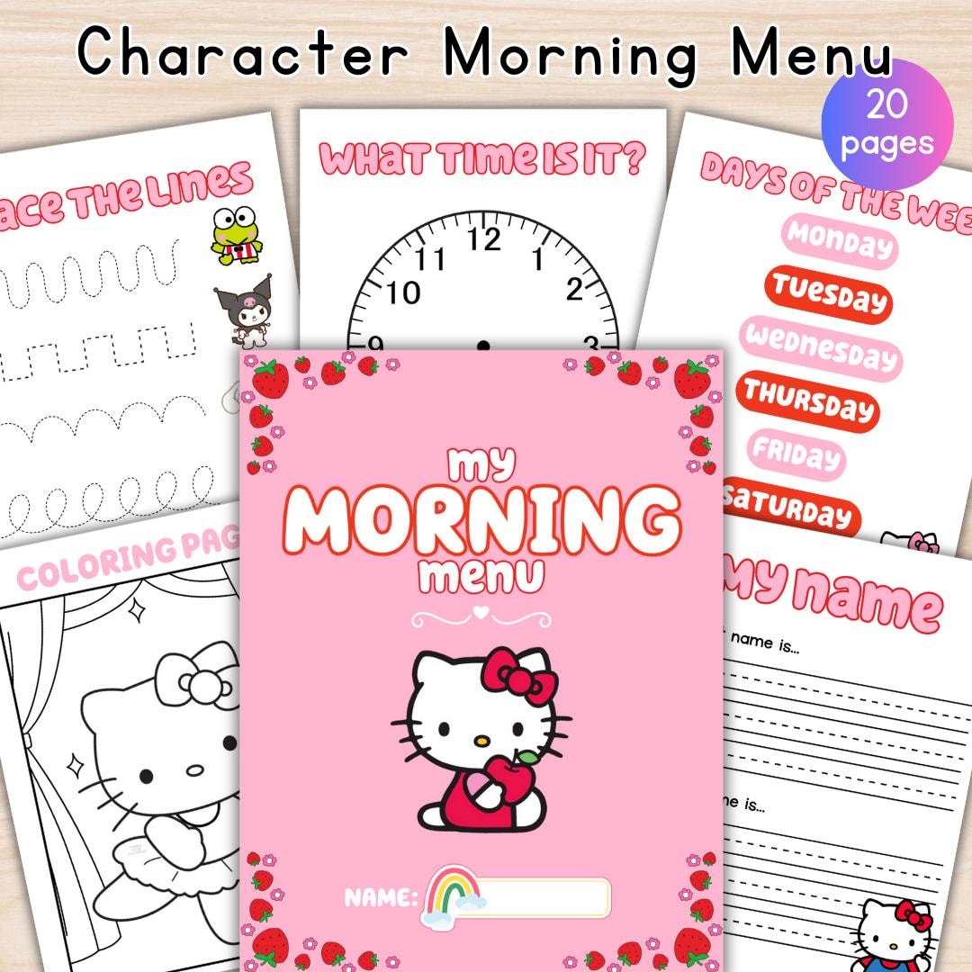 Basic Morning Menu Homeschool, Preschool Morning Menu, Toddler Morning ...