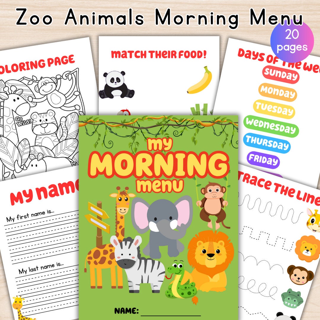 Basic Morning Menu Homeschool, Preschool Morning Menu, Toddler Morning ...