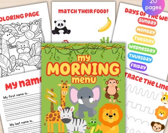 Basic Morning Menu Homeschool, Preschool Morning Menu, Toddler Morning ...