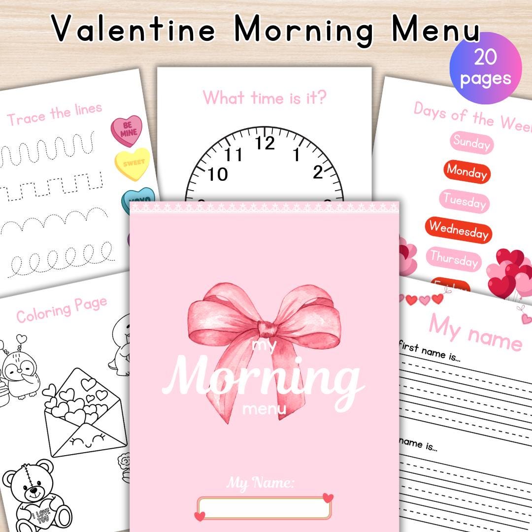Basic Morning Menu Homeschool, Preschool Morning Menu, Toddler Morning ...