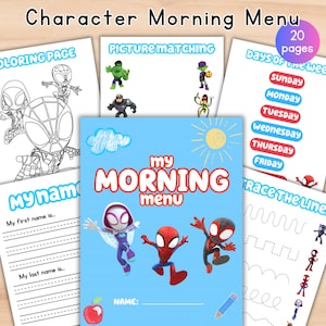 Basic Morning Menu Homeschool, Preschool Morning Menu, Toddler Morning ...