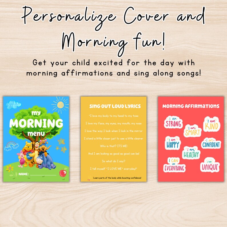 Basic Morning Menu Homeschool, Preschool Morning Menu, Toddler Morning ...