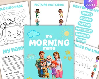 Basic Morning Menu Homeschool, Preschool Morning Menu, Toddler Morning ...