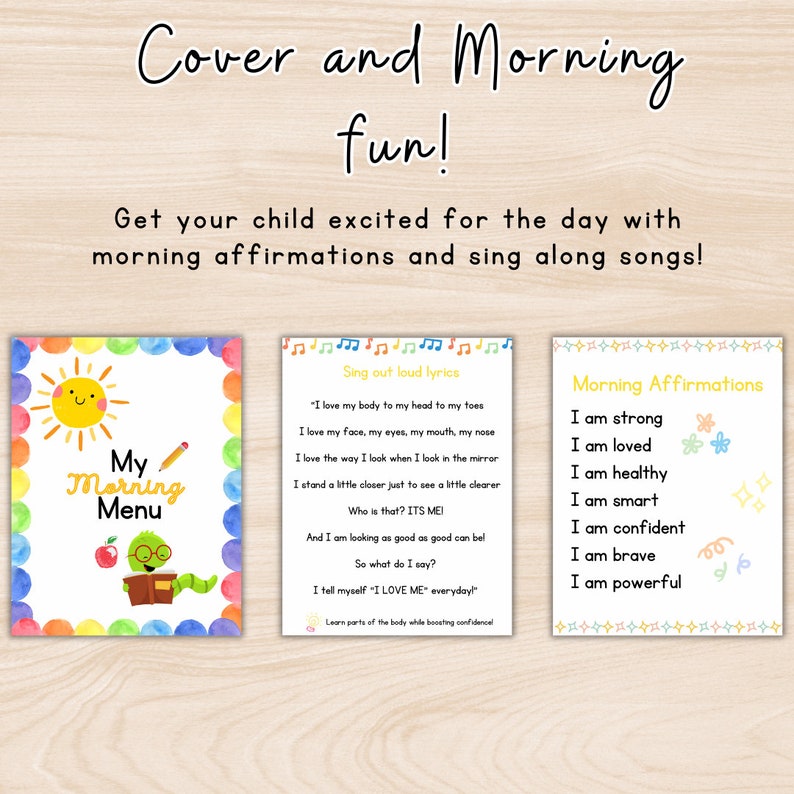 Basic Morning Menu Homeschool, Preschool Morning Menu, Toddler Morning ...