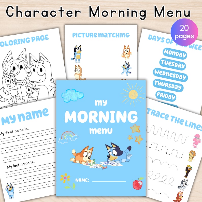 Basic Morning Menu Homeschool, Preschool Morning Menu, Toddler Morning ...