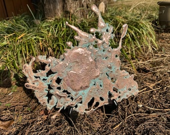 Polished Patinaed Copper Splash Sculpture - Etsy