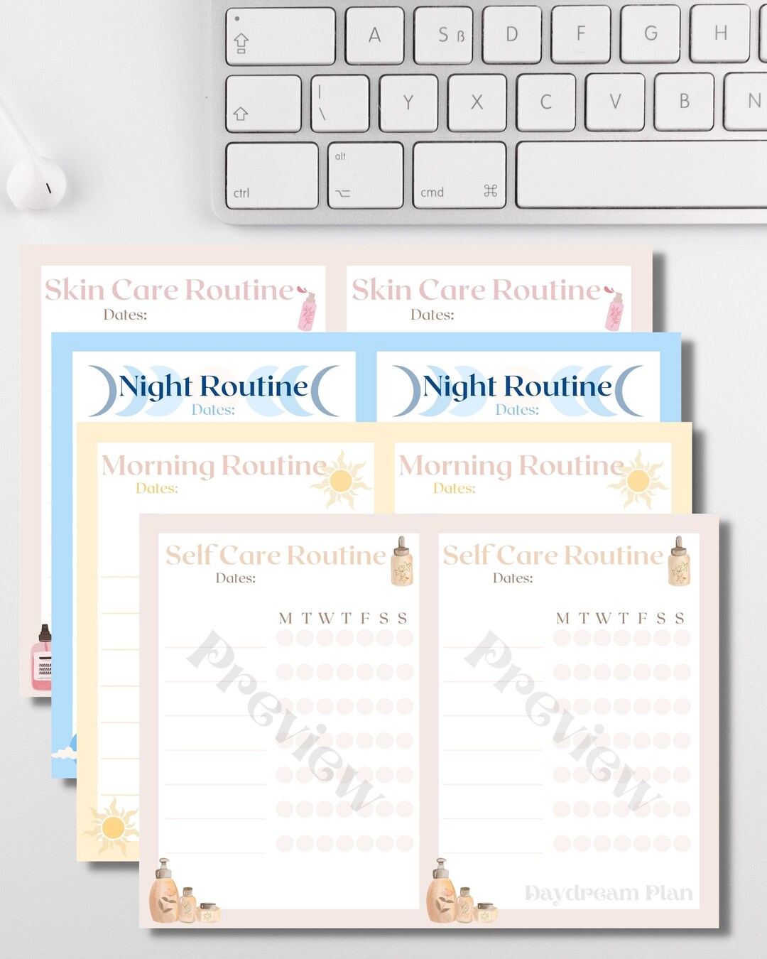 Digital Routine Tracker, Routine Habit Tracker, Self Care Routine ...