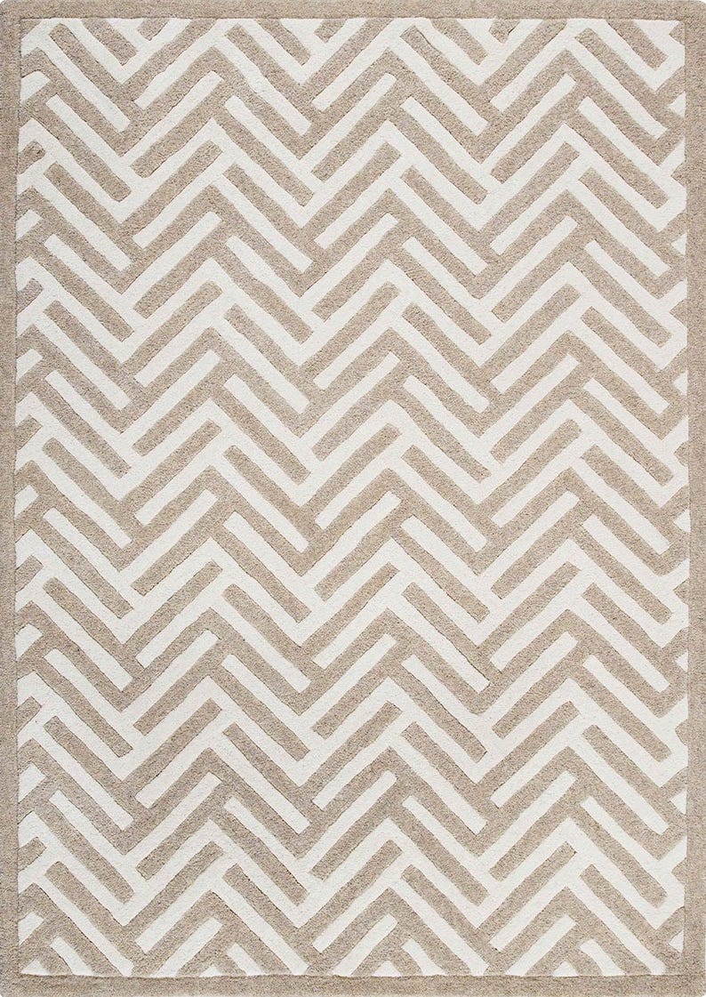 Geometric Hand Tufted off White Area Rugs Carpet. - Etsy
