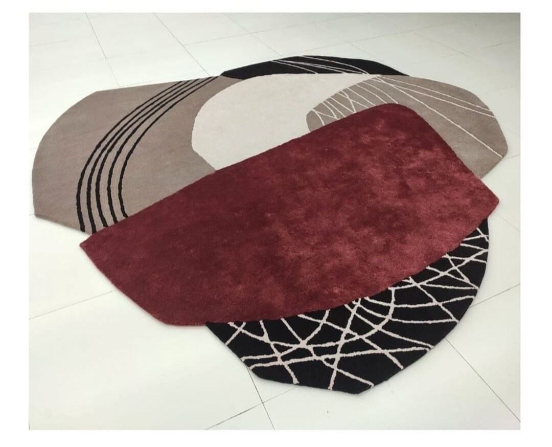 Odd Shape Irregular Rug Handmade Gifts Designer Hand Tufted Wool Area ...