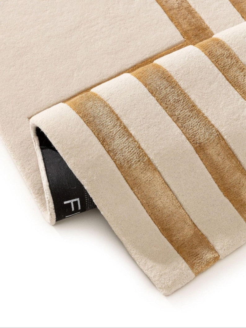 Golden Pathway Modern Geometric Hand-tufted Area Rug With Symmetrical ...