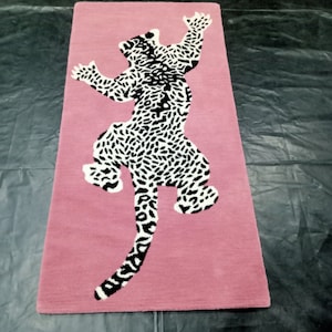 Leopard Print Rug,hand Tufted Rug. Leopard Runner Rug, Kids Rugs, Area ...