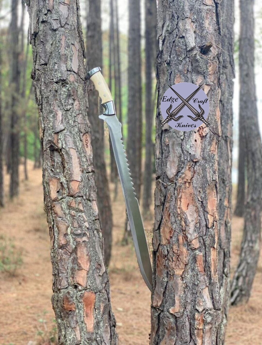 Handmade Viking Long Sword Custom Hand-forged 25" Single Edge Medieval ...