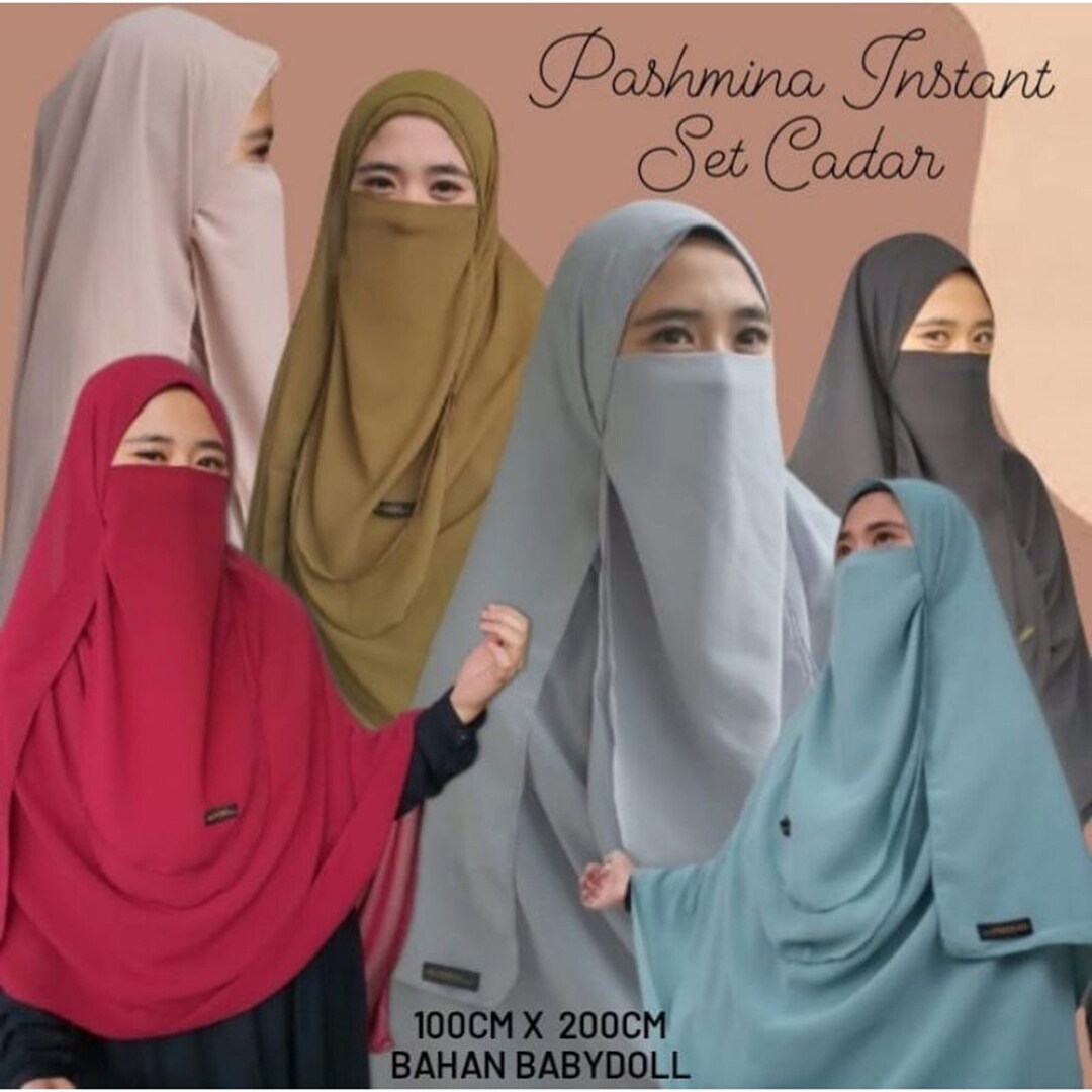 Pashmina Instant / Shar'i Jilbab / Instant Veil / Free Dual Layer ...