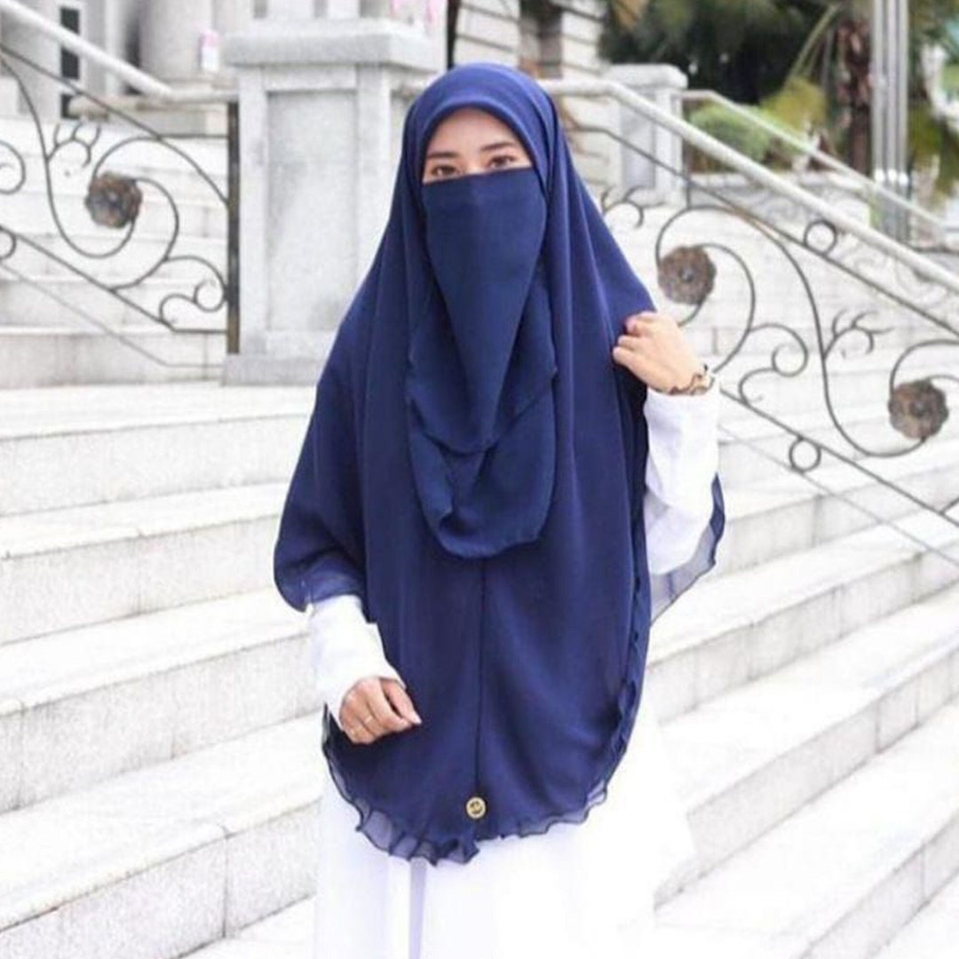 Khimar Plus Zippered Veil / Shar'i Jilbab / Instant Veil / Free Dual ...