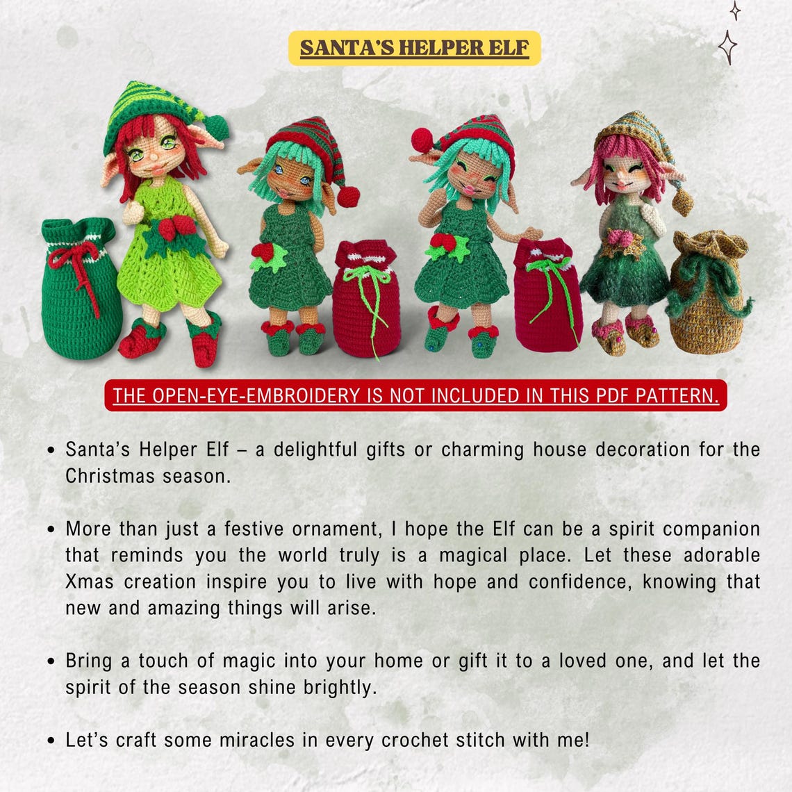 Annie - Santa's Helper Elf Crochet Pattern, Christmas Elf Amigurumi ...
