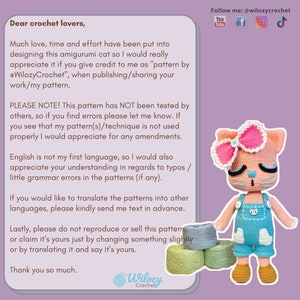 Lizzy Cat Free Crochet Pattern Design by Wilozycrochet, Amigurumi ...