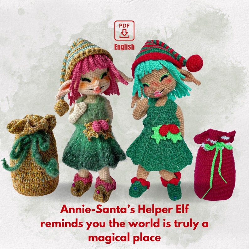 Annie - Santa's Helper Elf Crochet Pattern, Christmas Elf Amigurumi ...
