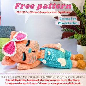 Lizzy Cat Free Crochet Pattern Design by Wilozycrochet, Amigurumi ...