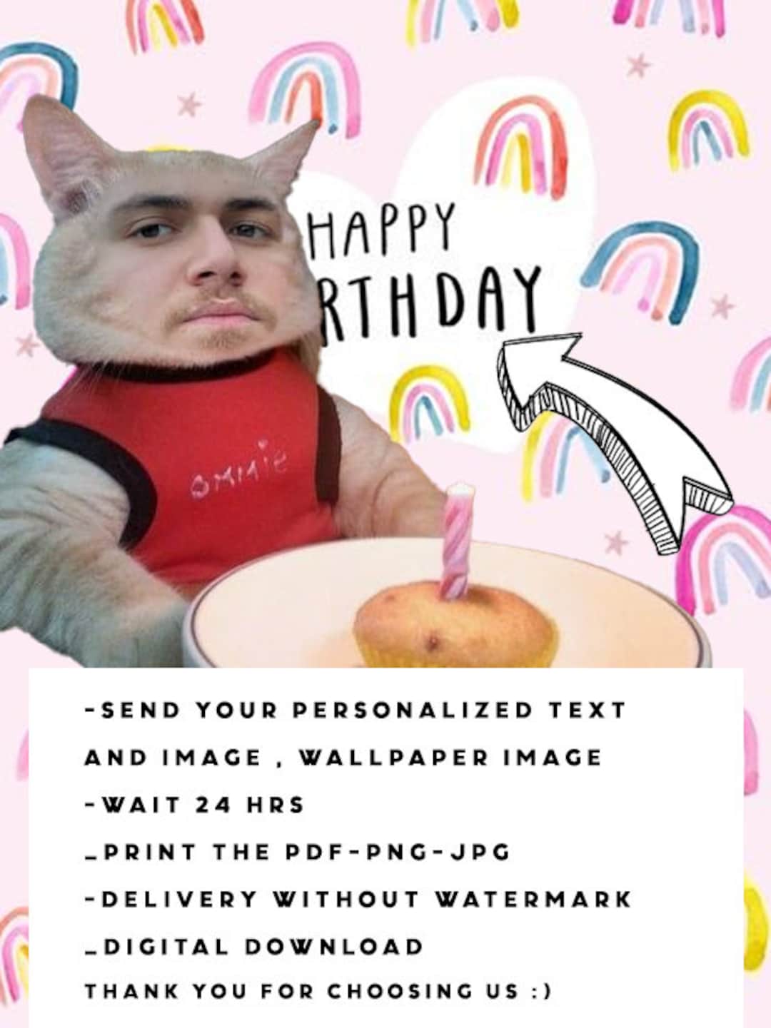 Funny Face Pet Portrait Combine Dog / Cat Face With Human Face Put Your ...