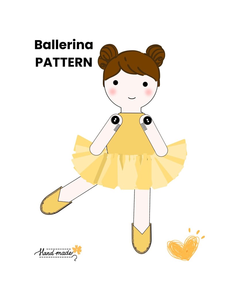 BALLERINA Sewing Pattern, Cute Ballerina Toy Pattern 12'', PDF File ...