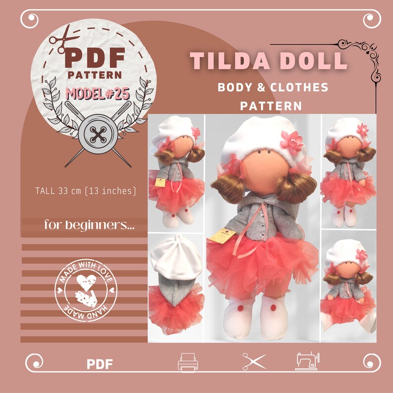 Tilda Doll Pattern for Body and Clothes, PDF Download - Etsy