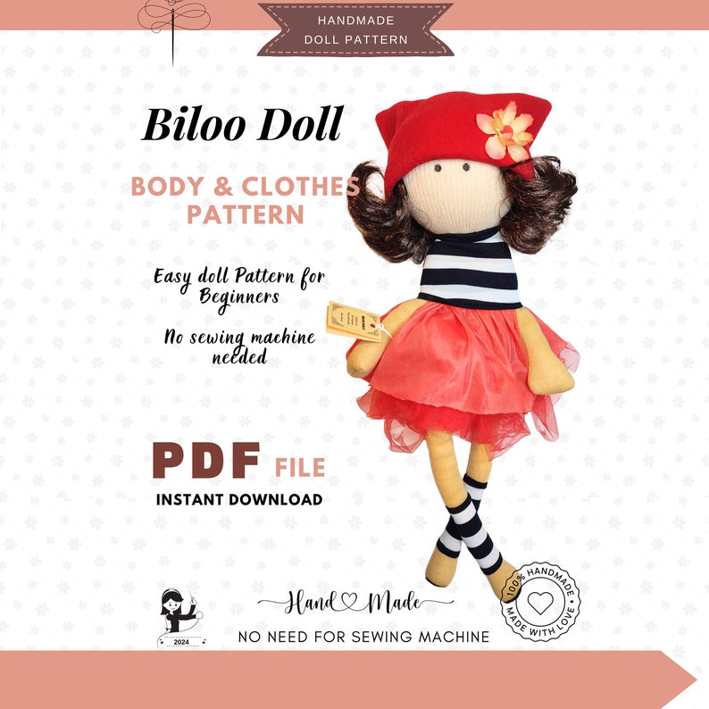 BILOO Doll Pattern, Body and Clothes-pdf Pattern Download - Etsy