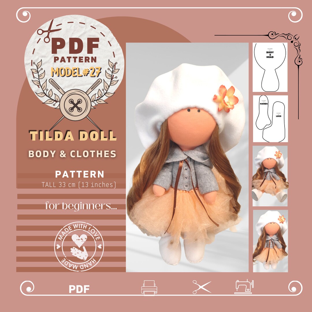 Tilda Doll Pattern for Body and Clothes, PDF Download - Etsy