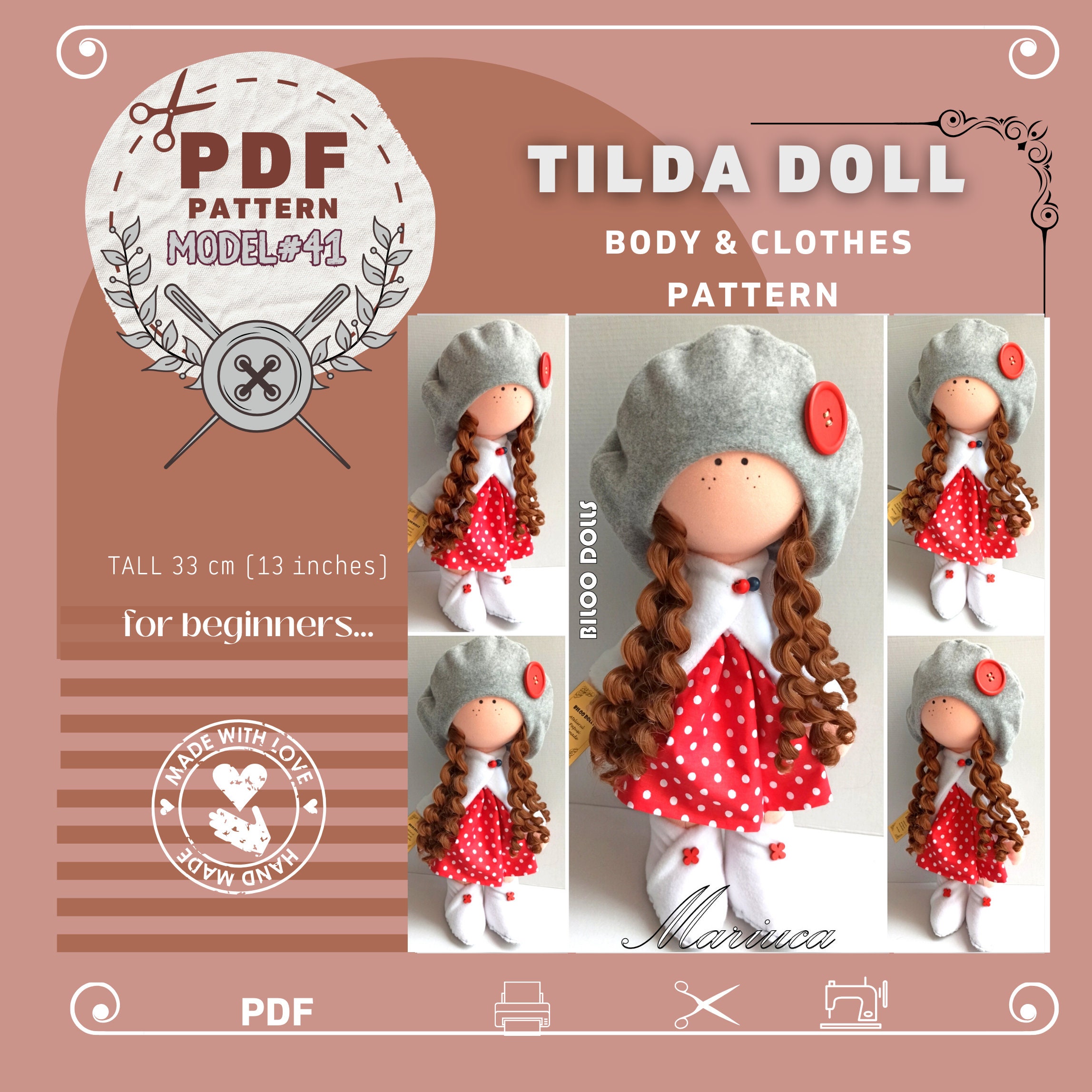 Tilda Doll Pattern for Body and Clothes Size 33 Cm 13 - Etsy