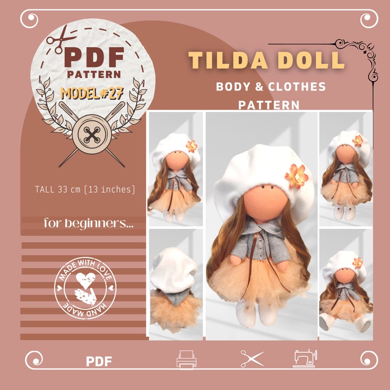 Tilda Doll Pattern for Body and Clothes, PDF Download - Etsy
