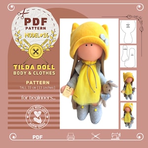 Tilda Doll Pattern for Body and Clothes, Size 33 Cm (13 Inches)- Model ...