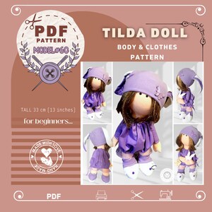Tilda Doll Pattern for Body and Clothes, Size 33 Cm (13 Inches)- Model ...