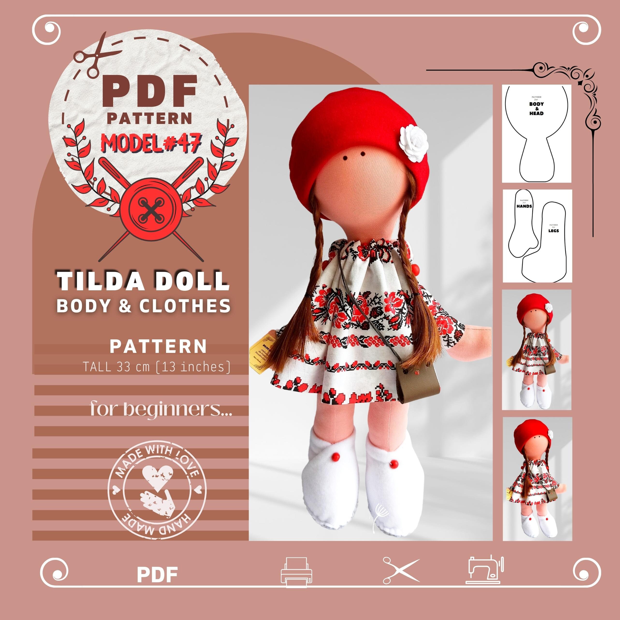 Traditional Rag Doll Pattern for Sewing Body & Clothes PDF Download - Etsy