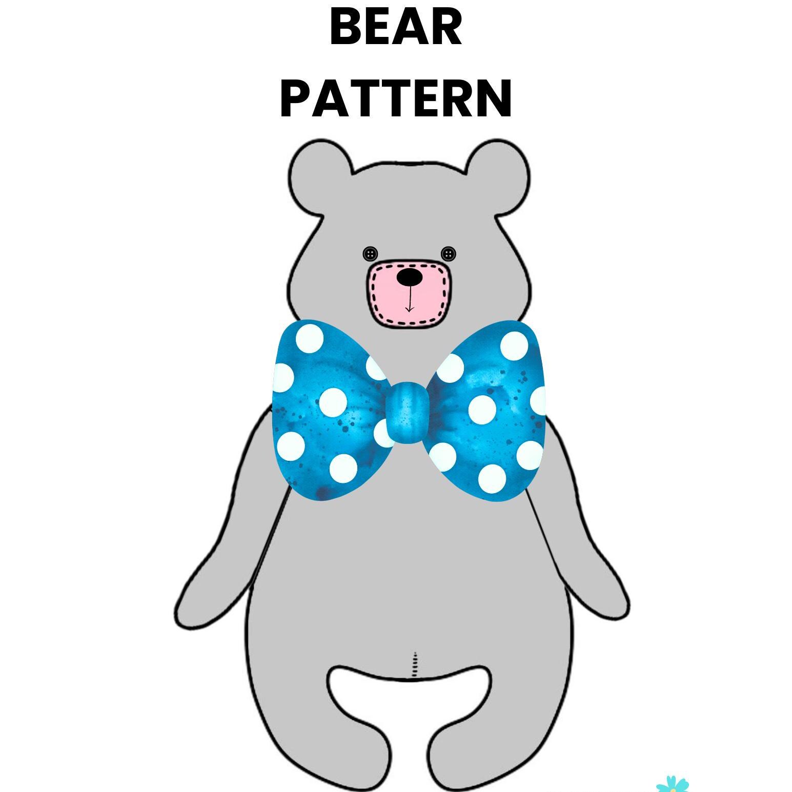 BEAR Sewing Pattern, Cute Bear Toy Pattern 10'', PDF File, Instant ...