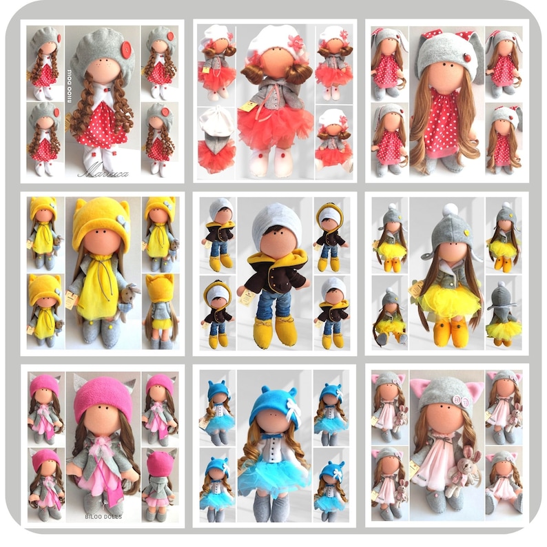 Bundle 9 Tilda Doll Patterns for Body and Clothes, Size 33 Cm 13 Inches ...