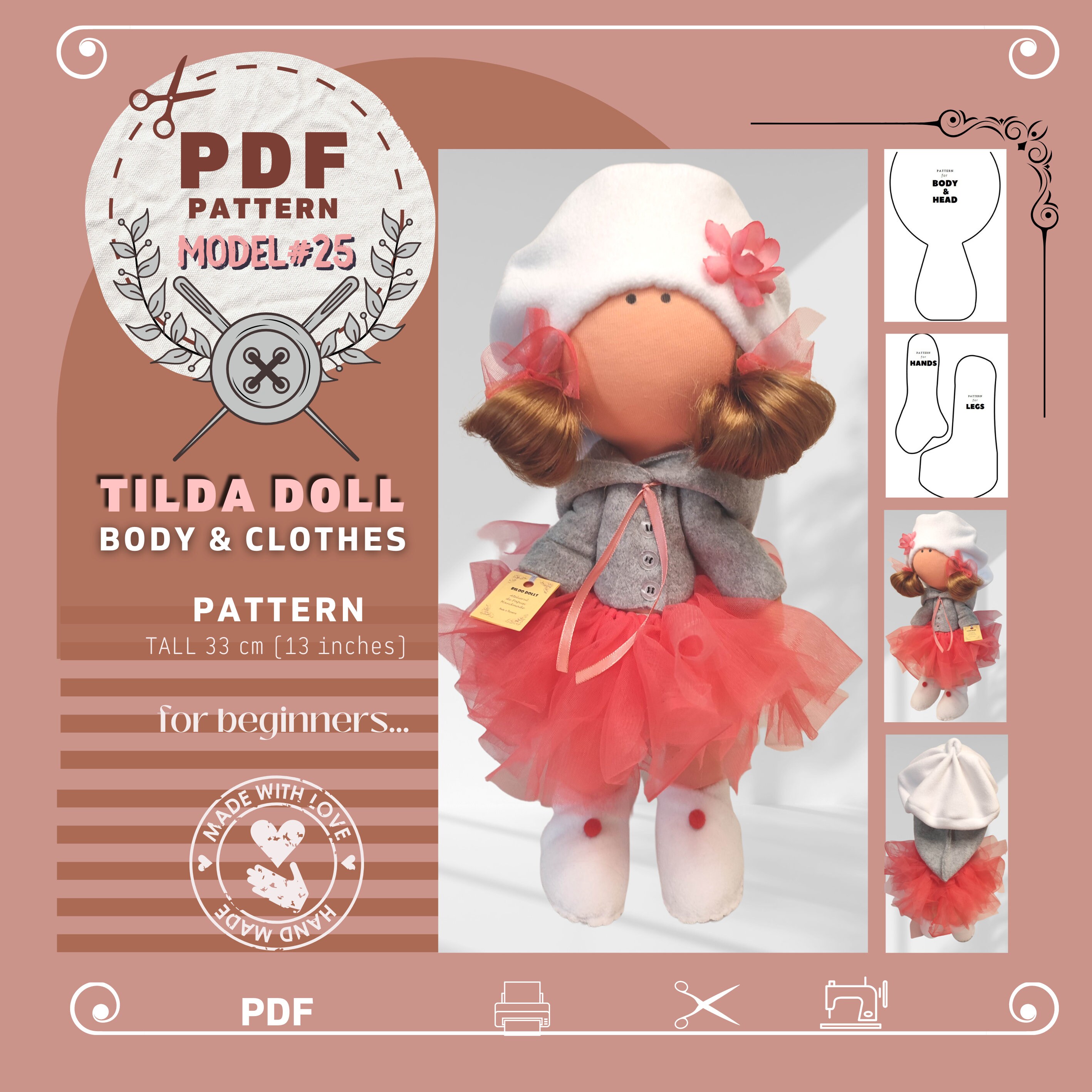 Tilda Doll Pattern for Body and Clothes, PDF Download - Etsy