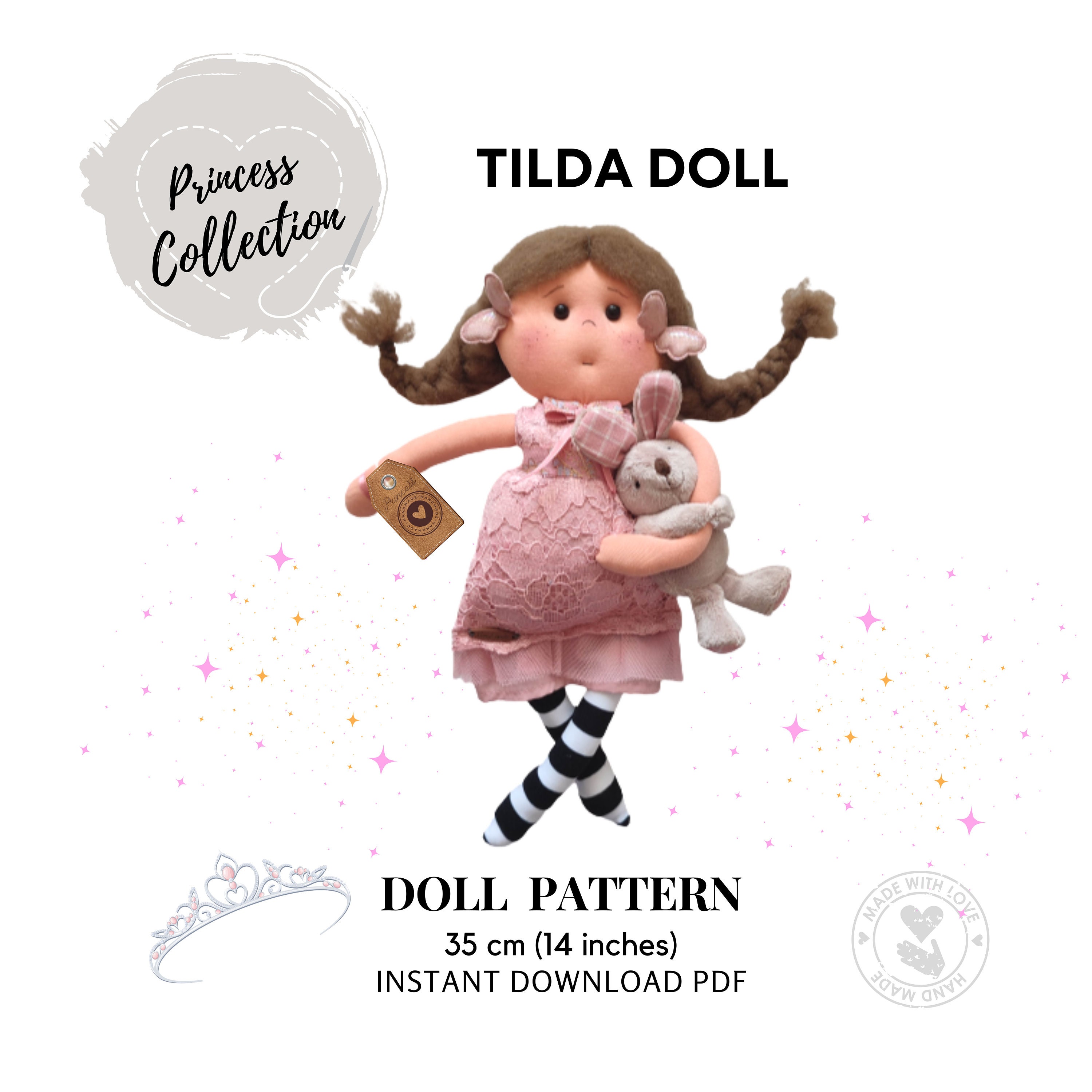 Tilda Doll Pattern for Body and Clothes, Size 35 Cm 14 Inches PDF ...