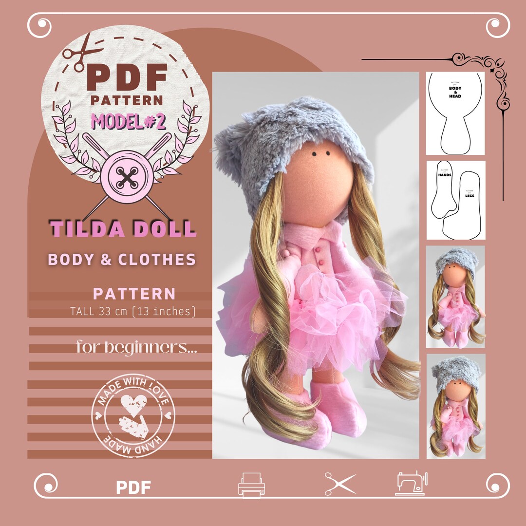 Tilda Doll Pattern Body & Clothes, PDF Download - Etsy