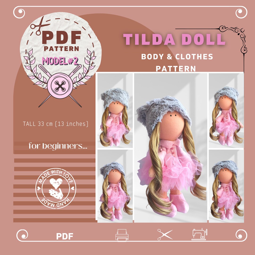 Tilda Doll Pattern Body & Clothes PDF Download - Etsy