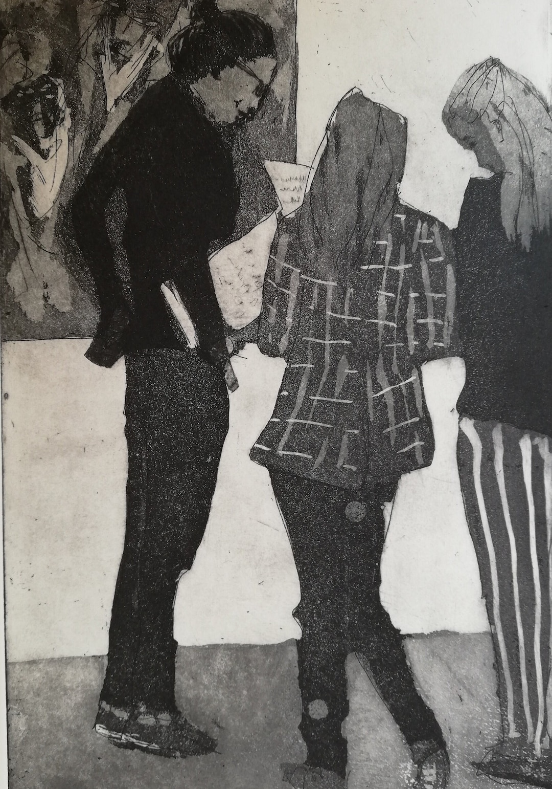 Museum Visitors Etching Gravure People in the Museum - Etsy