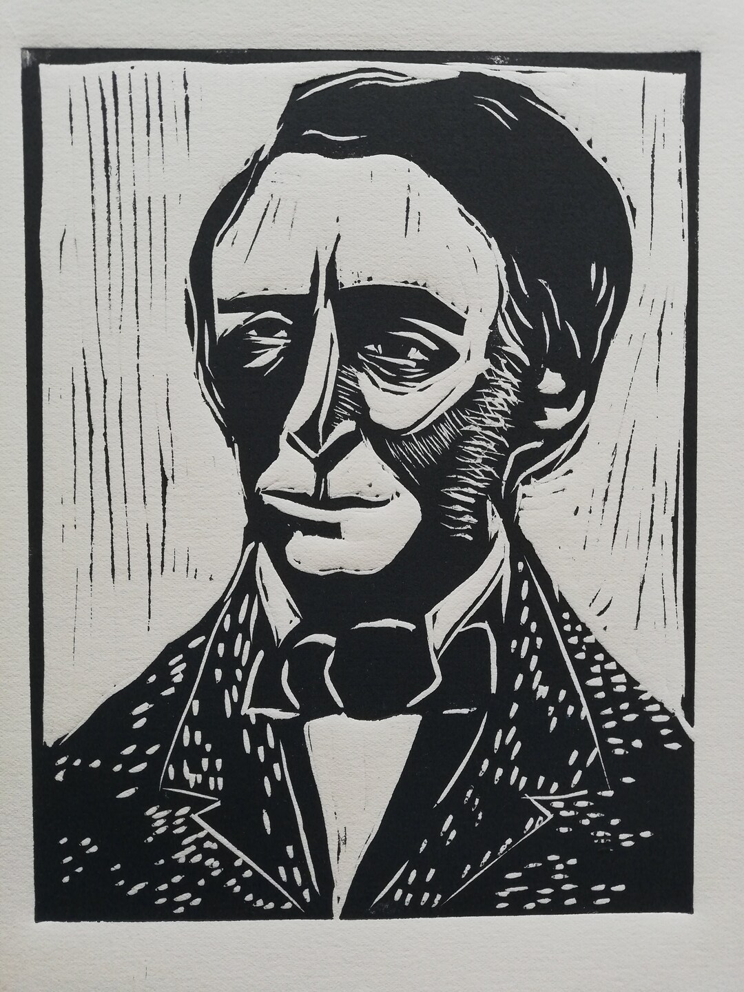 Ralph Waldo Emerson. Prints. Linocut. Portrait - Etsy