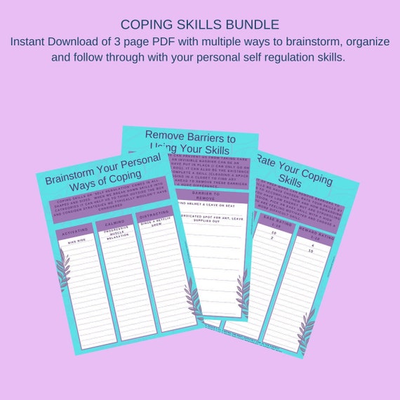 Coping Skill and Self Regulation Worksheets for Anxiety - Etsy