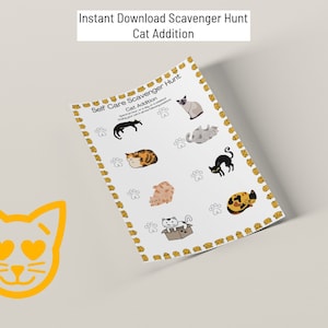 Scavenger Hunt for Self Care Cat Addition, Instant Download, Printable ...
