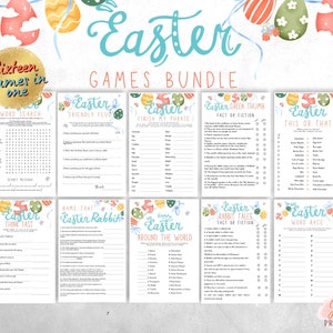 Easter Party Games Bundle | Printable Family Friendly Easter Activities ...