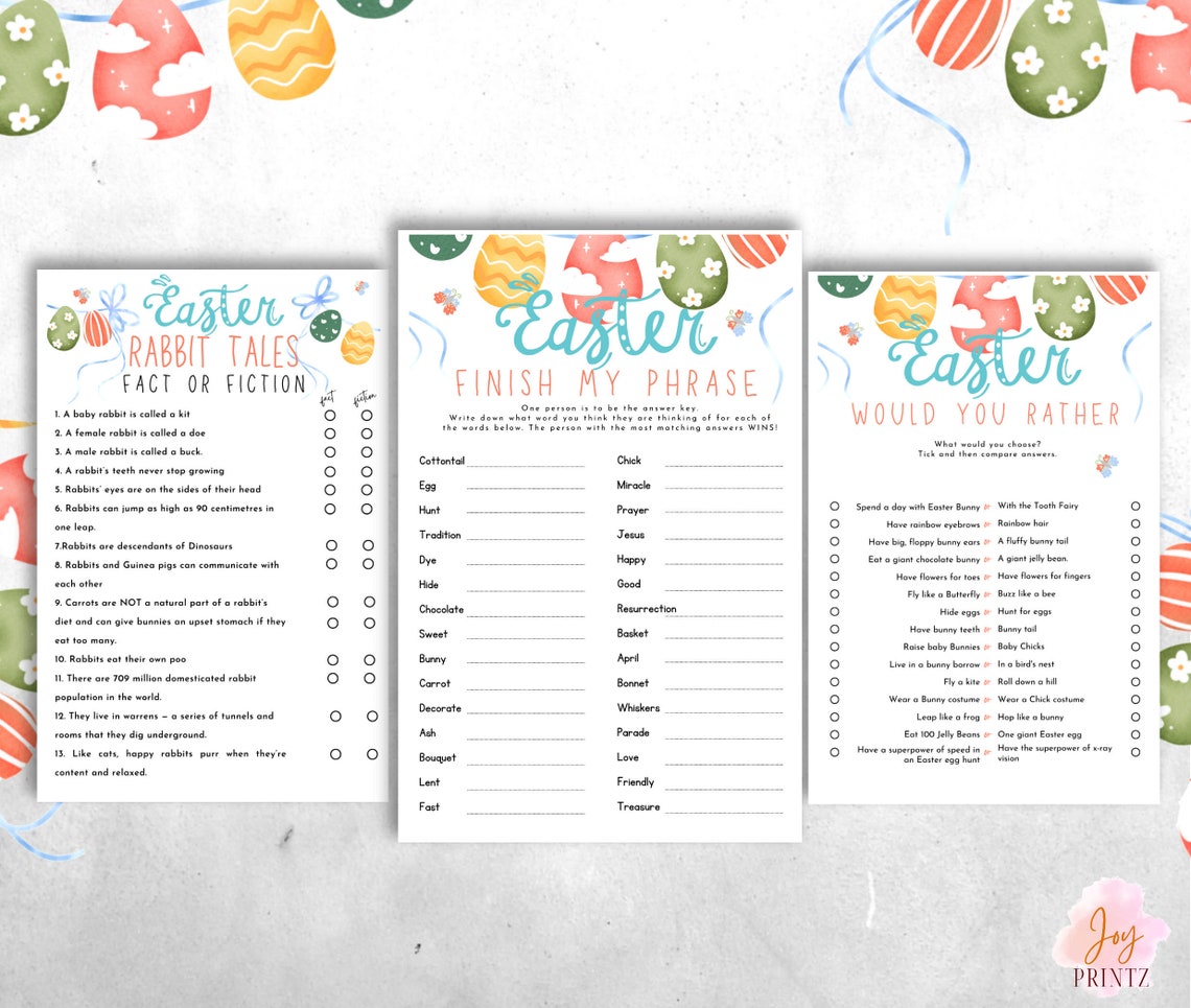 Easter Party Games Bundle | Printable Family Friendly Easter Activities ...