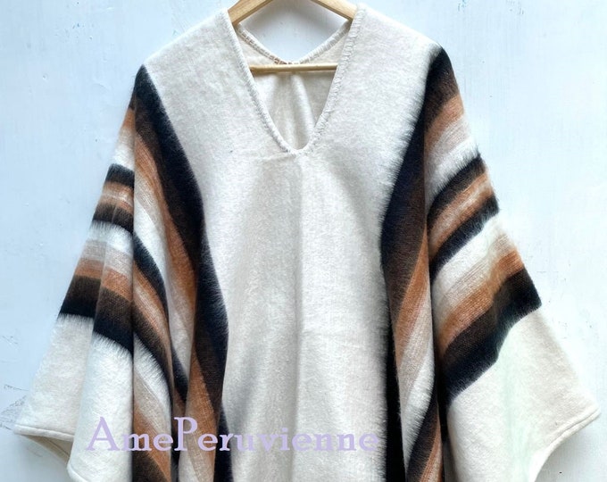 Alpaca Poncho for Men and Woman, Length 67" Width 57" Poncho Alpaca ...