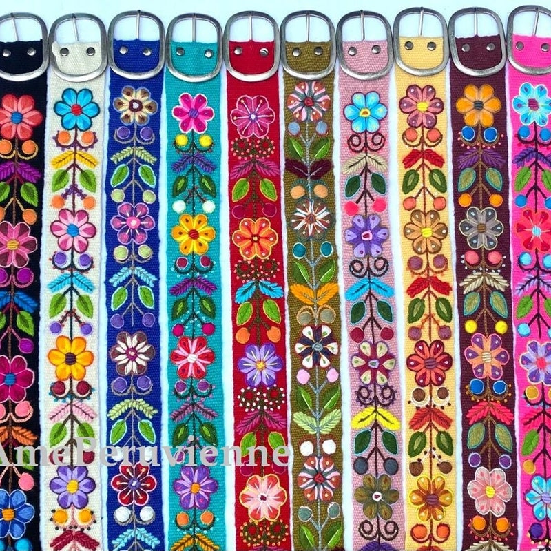 Embroidered Boho Belts - Etsy