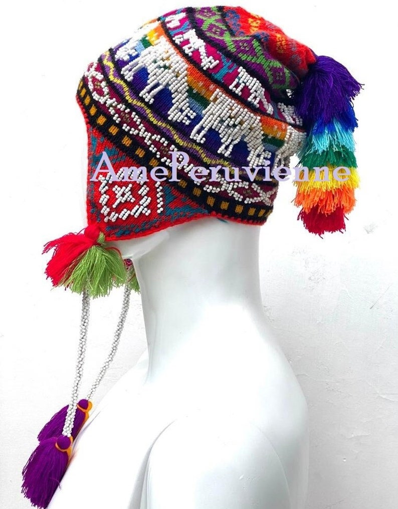 Genuine Peruvian Hat, Unisex Peruvian Hat, Handknitted, Colorful Hat ...