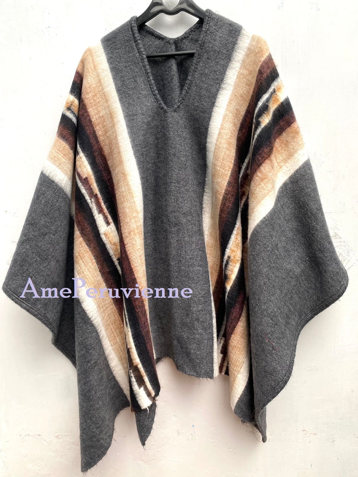 Light Beige Alpaca Poncho for Men and Woman, Length 67 Width 57 Poncho ...