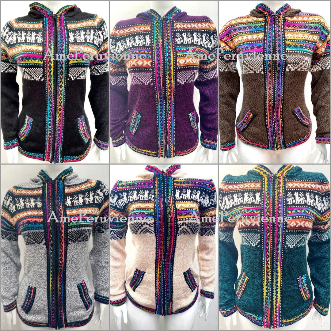 Peruvian Alpaca Sweater for Woman Traditional Design Sweater Gift for ...