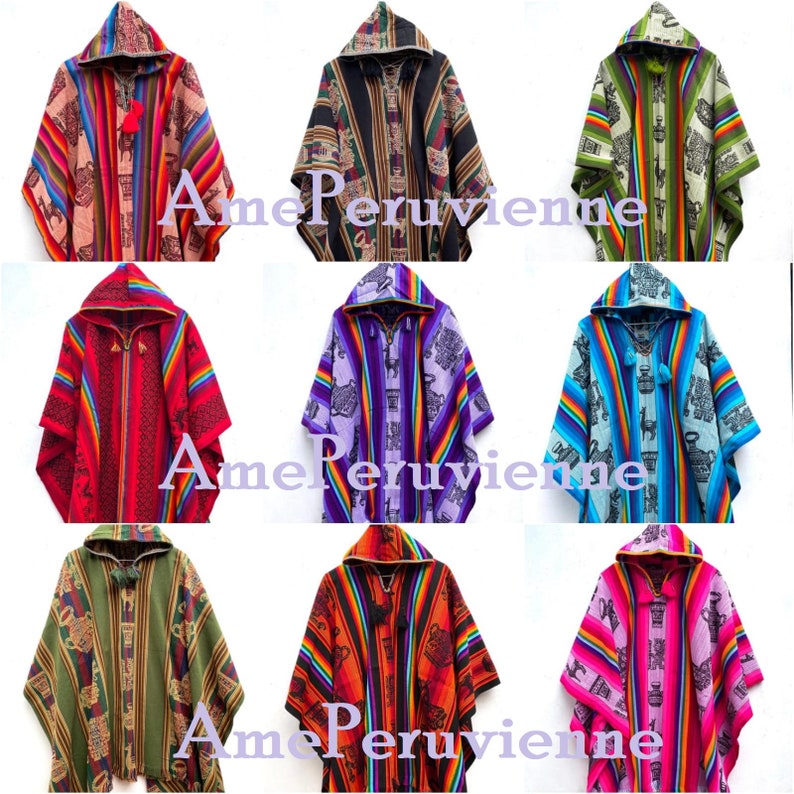 Alpaca Poncho Rainbow for Men and Woman, Poncho Alpaca Wool, Peru ...